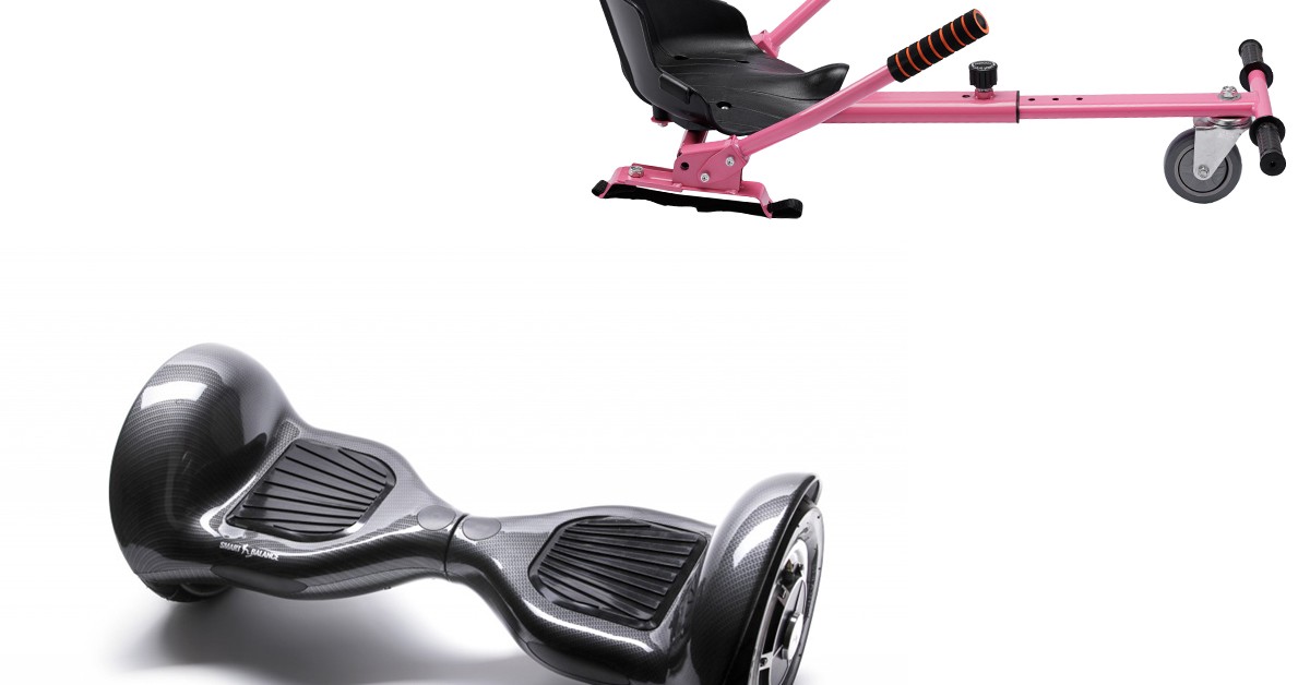 Pachet Hoverboard 10 inch cu Scaun Standard, Off-Road Carbon, Autonomie ...