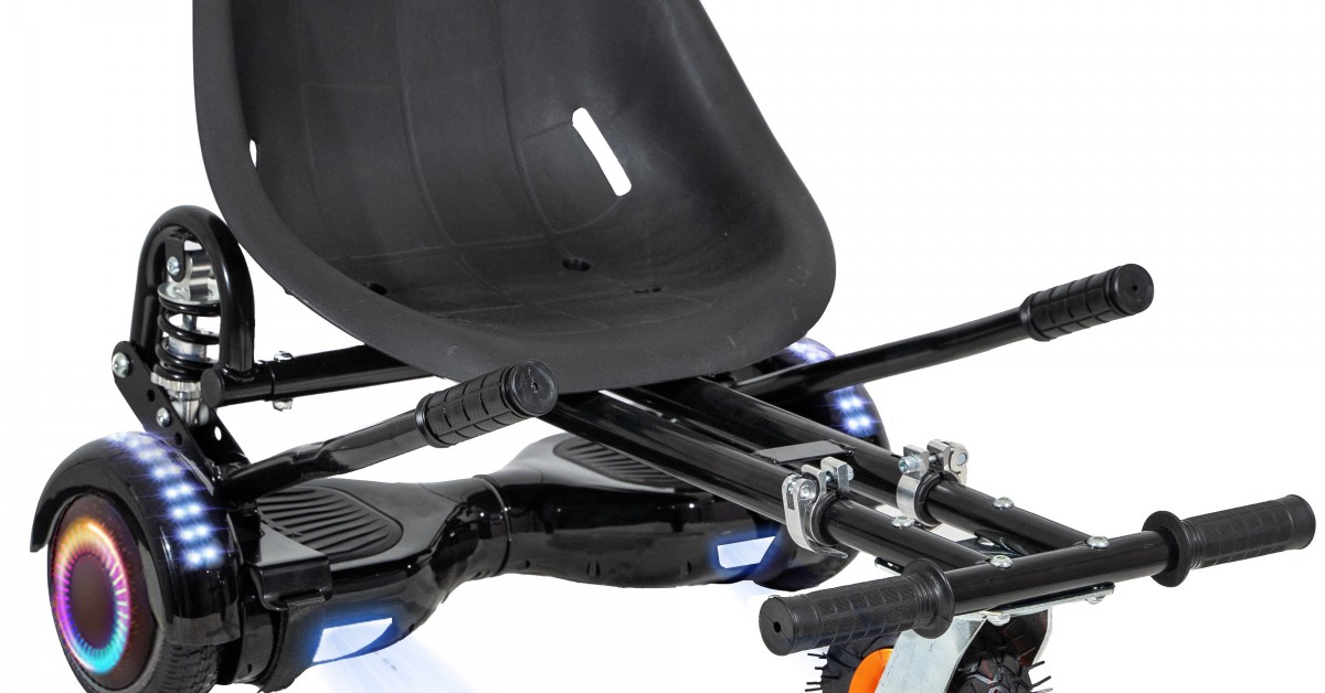Pachet Hoverboard 6.5 inch cu Scaun cu Suspensii, Regular Black PRO ...