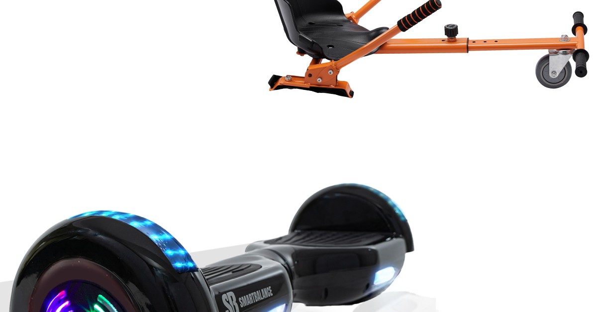 Pachet Hoverboard 6.5 inch cu Scaun Standard, Regular Black Junior ...